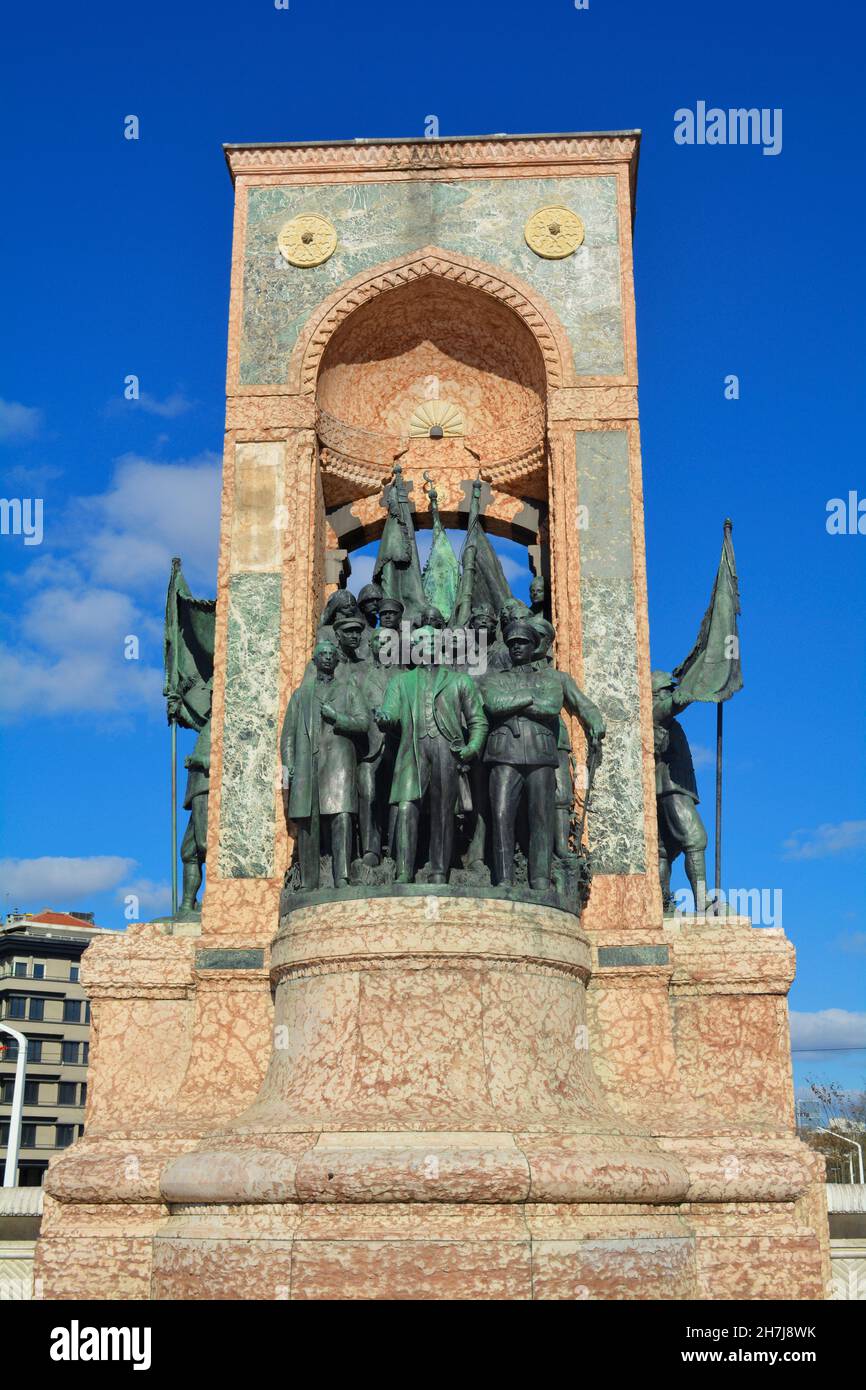 Istanbul, Turkey - November 2021: The Republic Monument located at ...