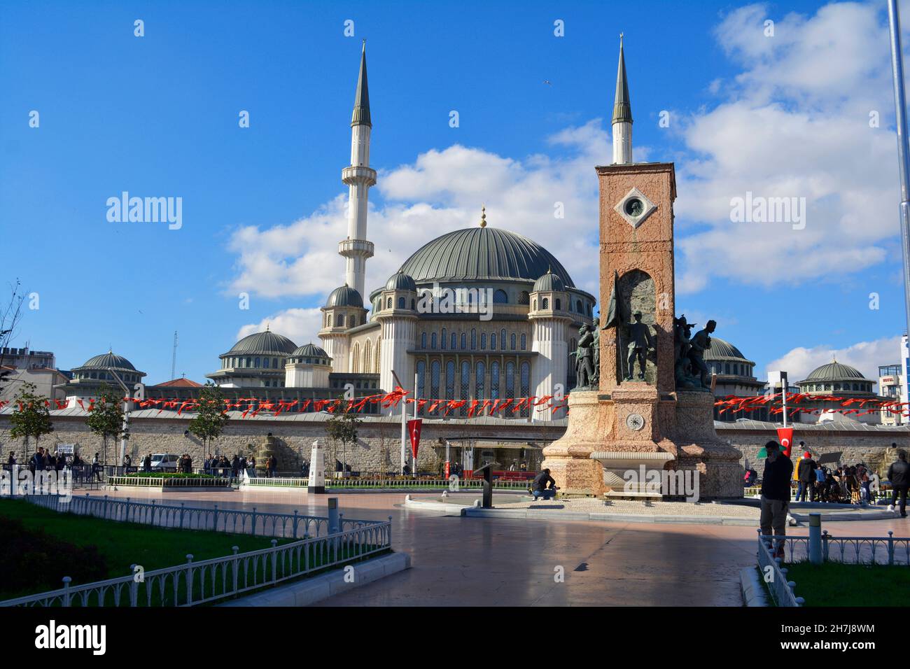 Istanbul, Turkey - November 2021: The Republic Monument located at ...