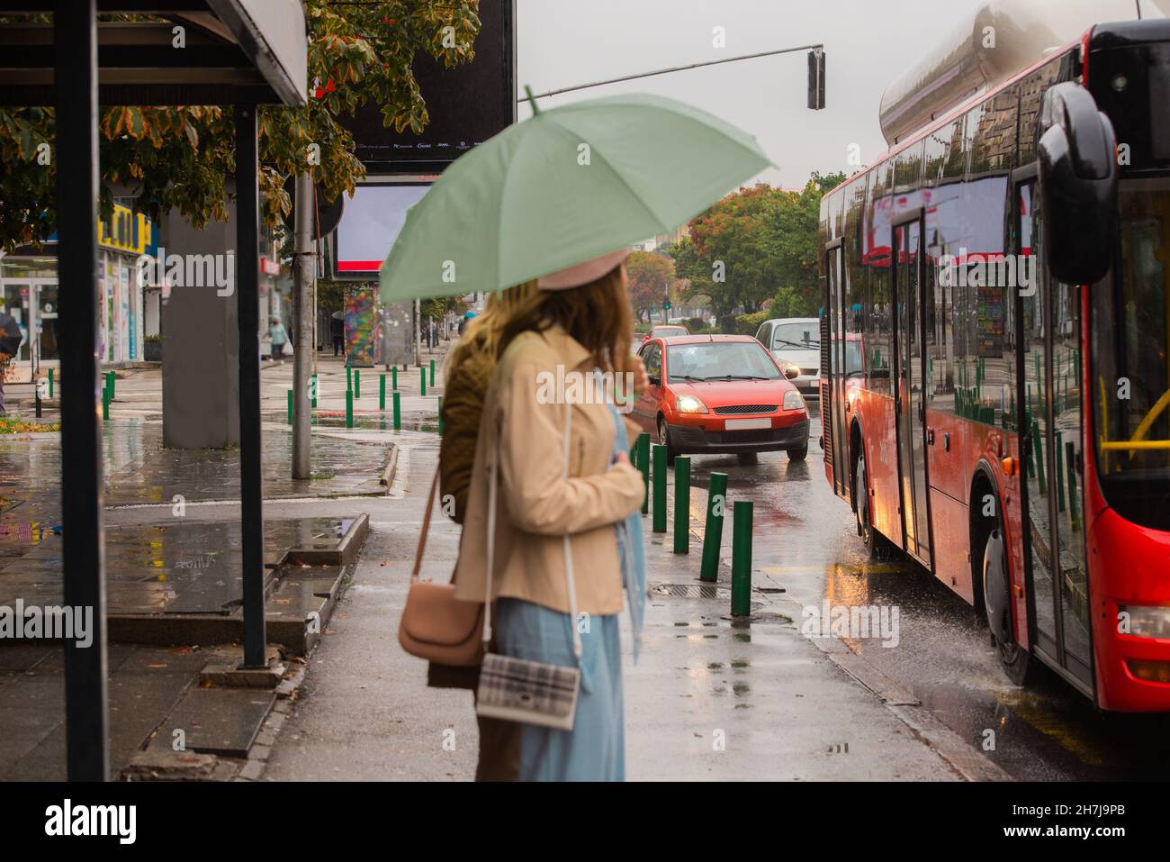 Amazing and beautiful girls are getting ready to get on the bus they ...