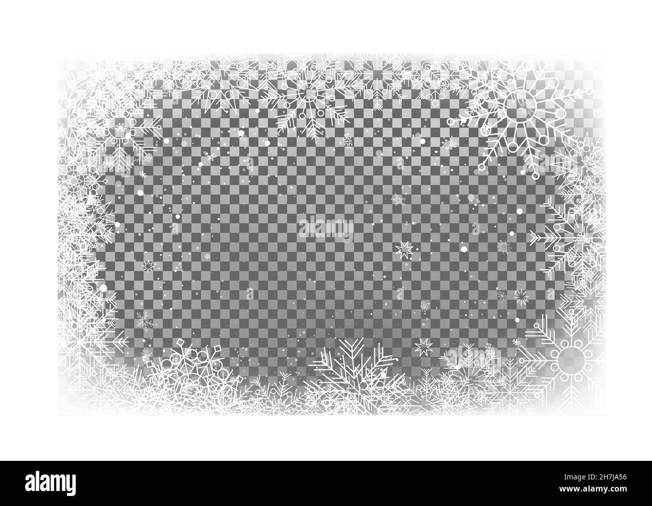 Christmas snow frame with big snowflakes Stock Vector Image & Art - Alamy