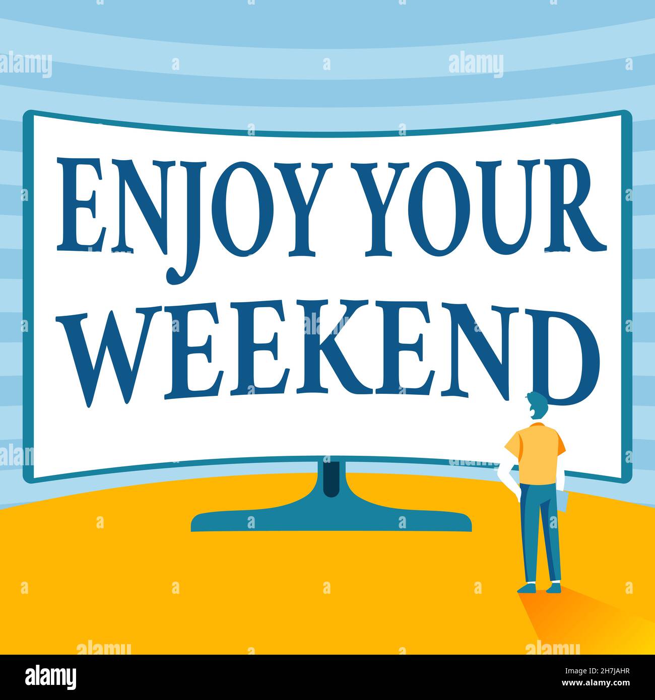 Text sign showing Enjoy Your Weekend. Word Written on wishing someone ...