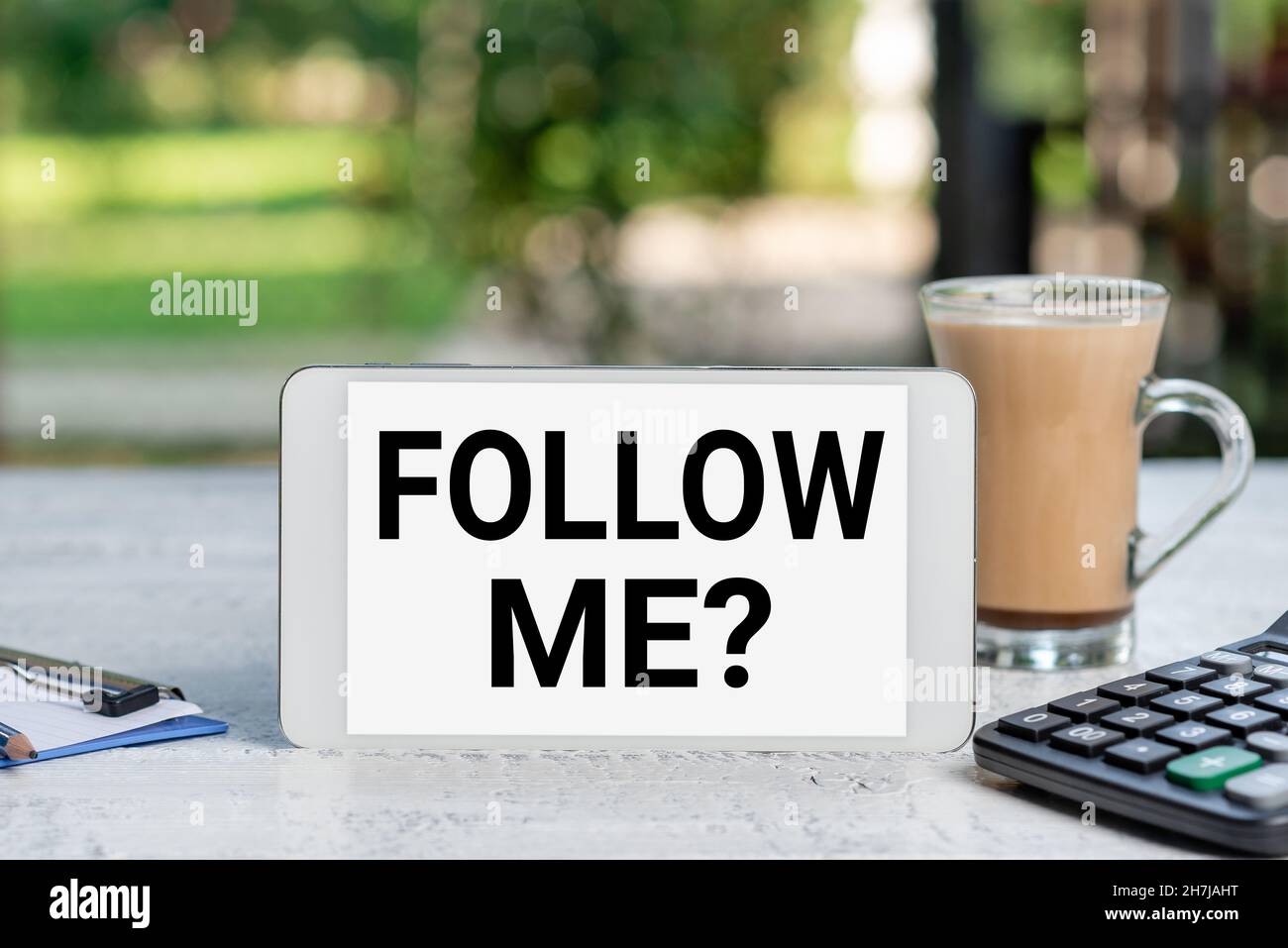 Writing displaying text Follow Me Question. Internet Concept go or come ...