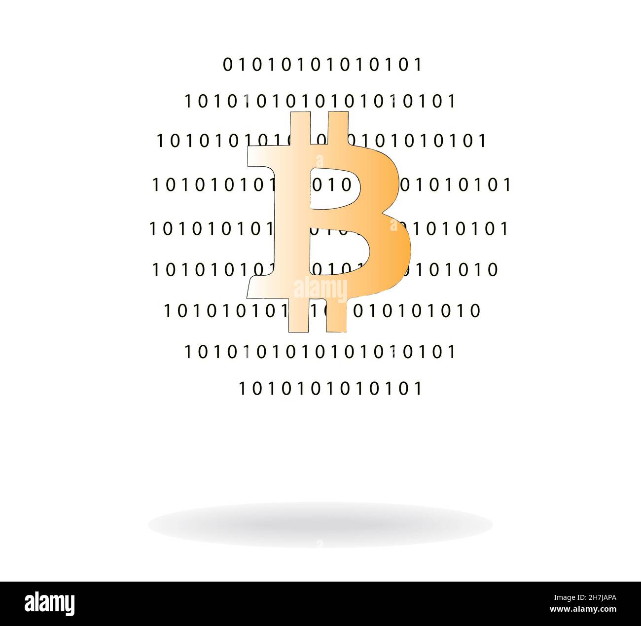 Bitcoin golden physical coin illustration hi-res stock photography and ...