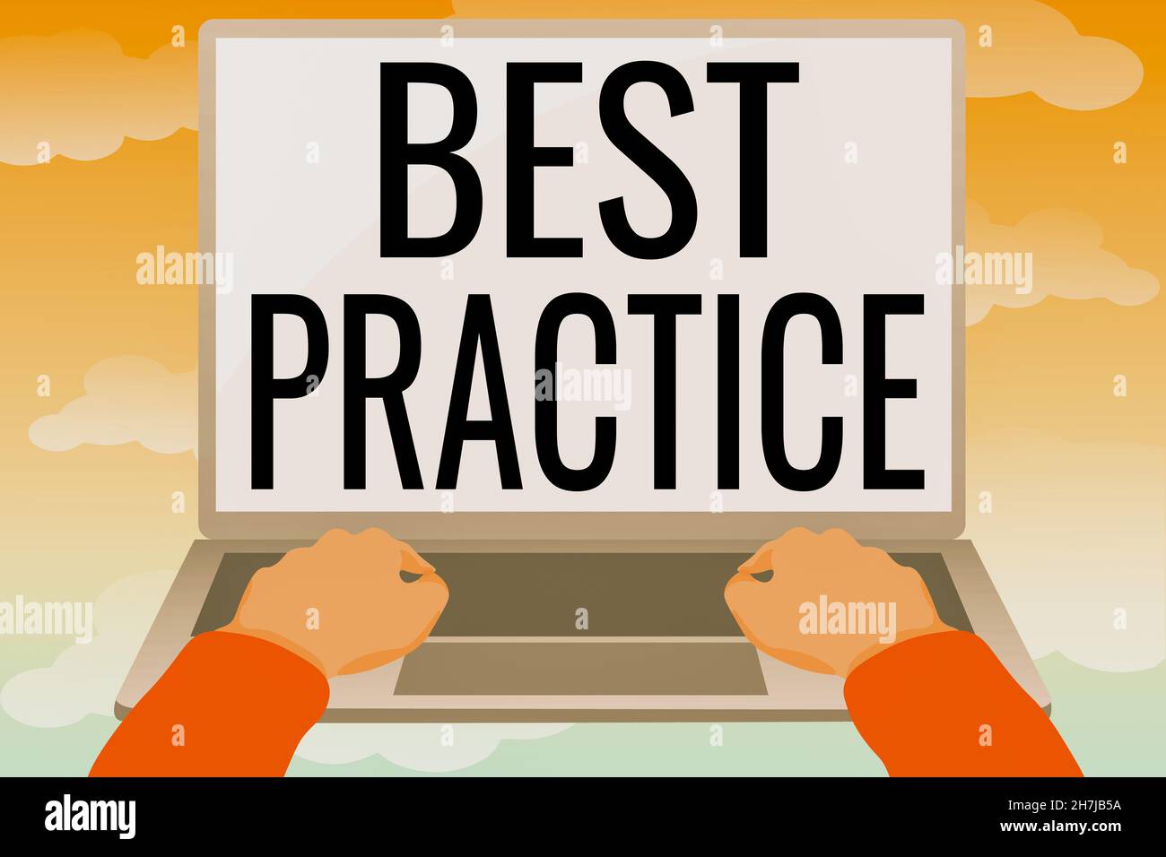 Hand writing sign Best Practice. Conceptual photo commercial procedures ...