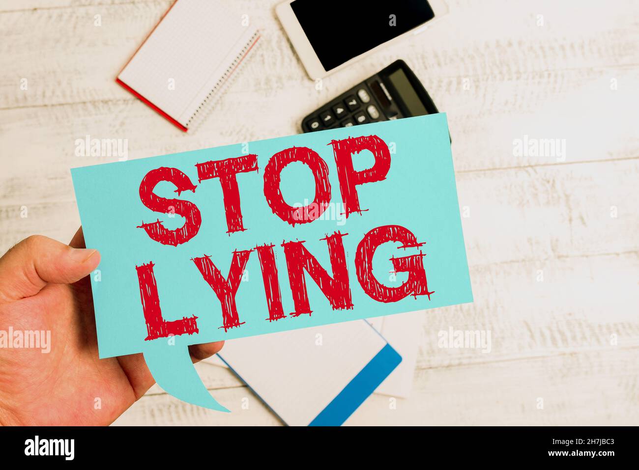 Inspiration showing sign Stop Lying. Concept meaning put an end on ...