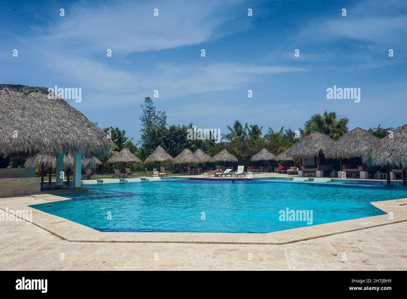 Outdoor resort pool Swimming pool of luxury hotel. Swimming pool in ...