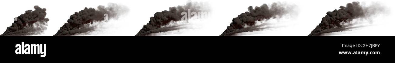 big column of smoke on white isolated - cg industrial 3D rendering ...
