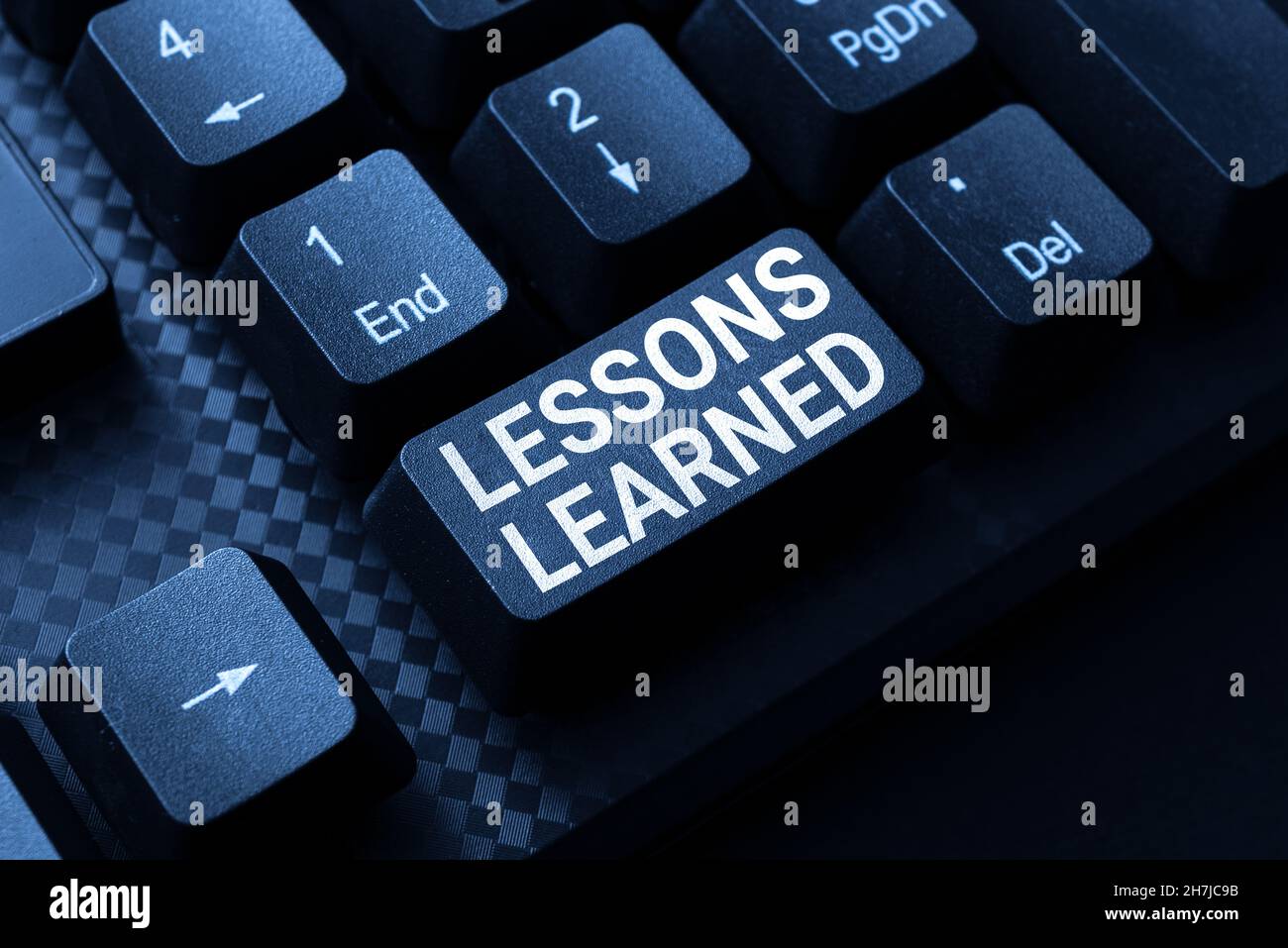 Text showing inspiration Lessons Learned. Word Written on experiences distilled project that ...
