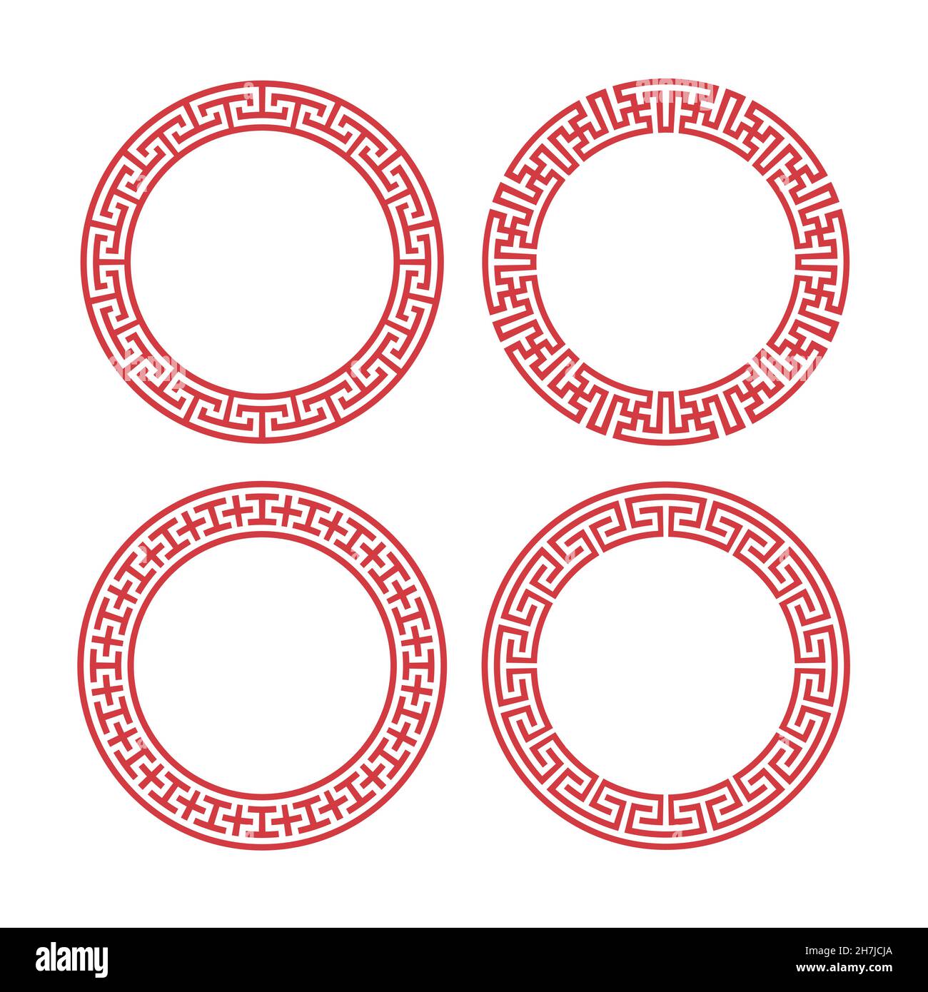 Set of vector korean borders. Asain pattern, pattern fills Stock Vector ...