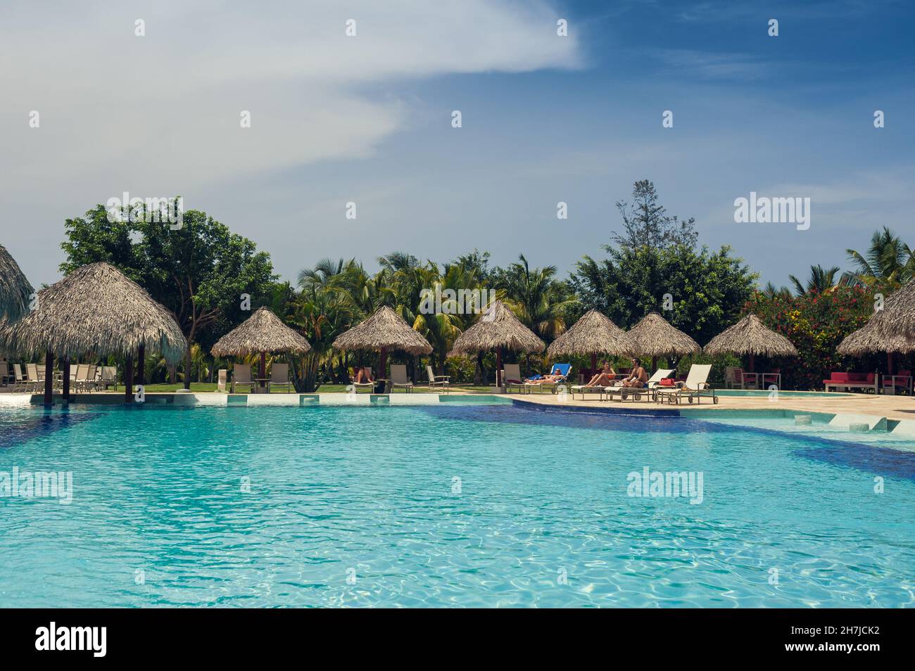 Outdoor resort pool Swimming pool of luxury hotel. Swimming pool in ...