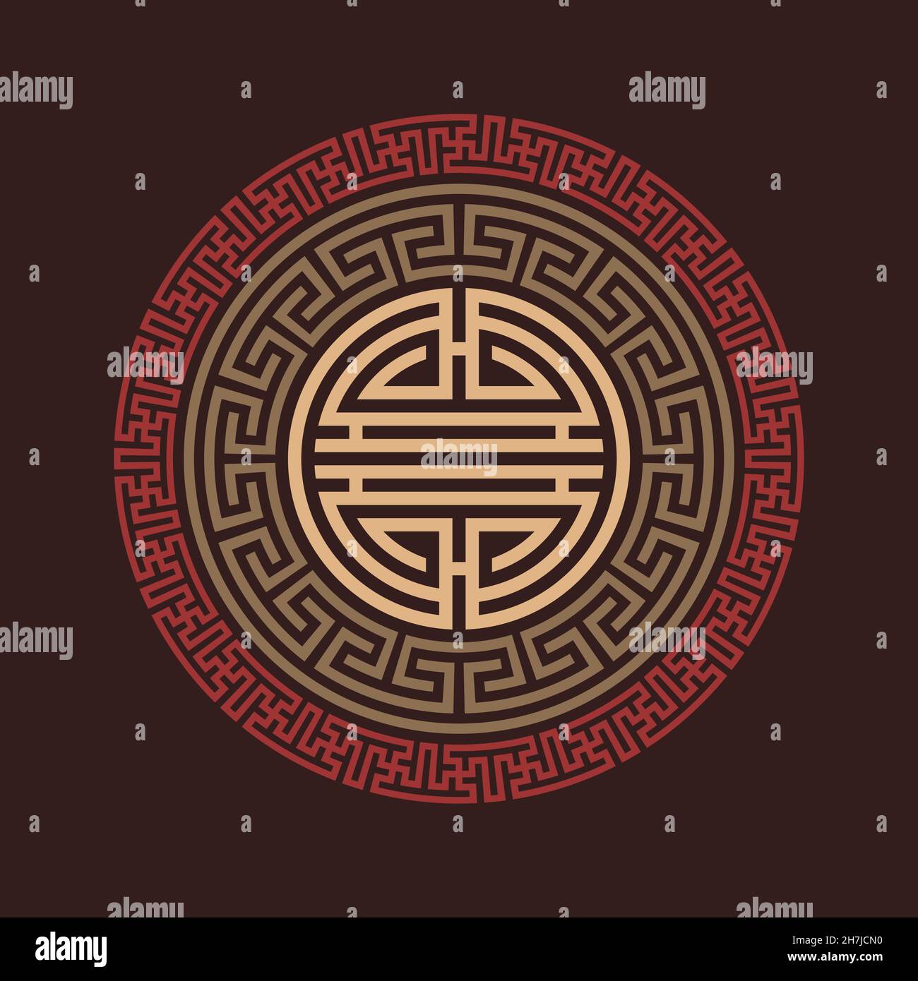 Set of vector korean borders. Asain pattern, pattern fills Stock Vector ...