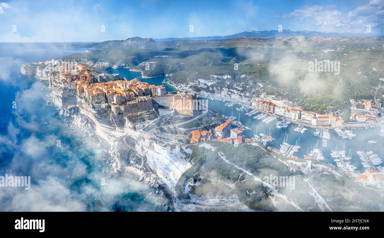 Aerial view of Bonifacio town in Corsica island, France Stock Photo - Alamy