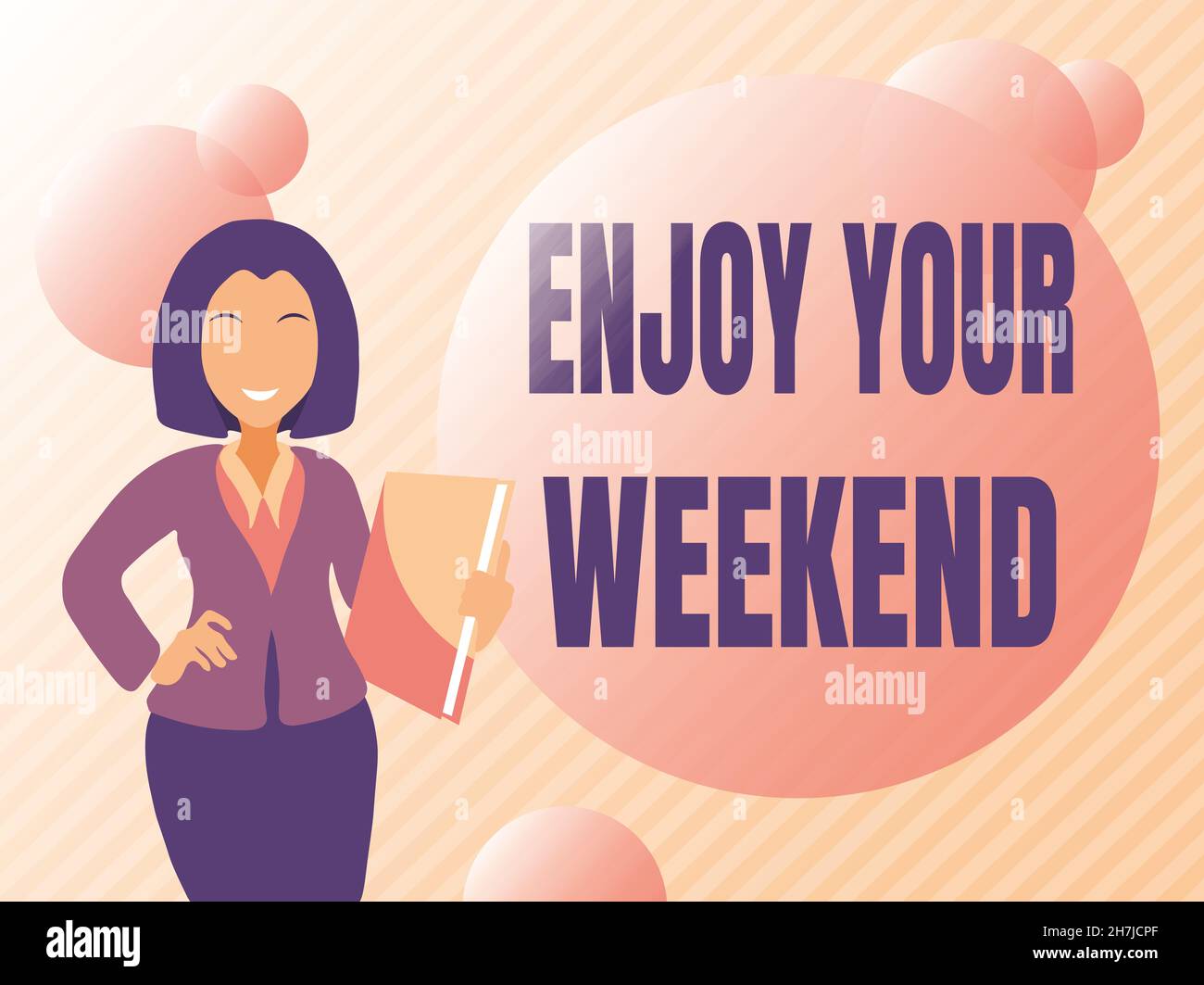 Inspiration showing sign Enjoy Your Weekend. Internet Concept wishing ...