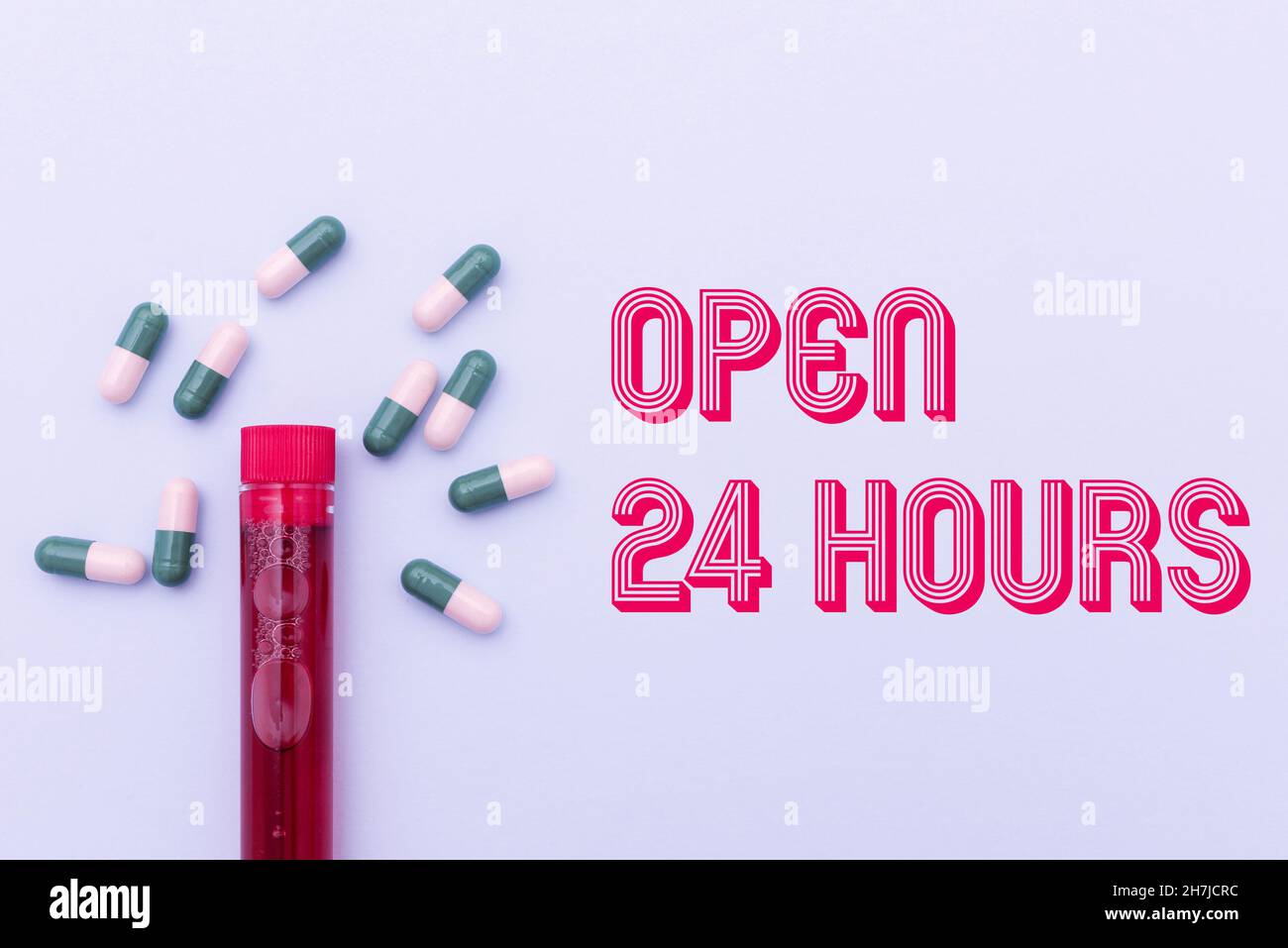 Conceptual caption Open 24 Hours. Word for available all day and all ... Conceptual caption Open 24 Hours. Word for available all day and all ...