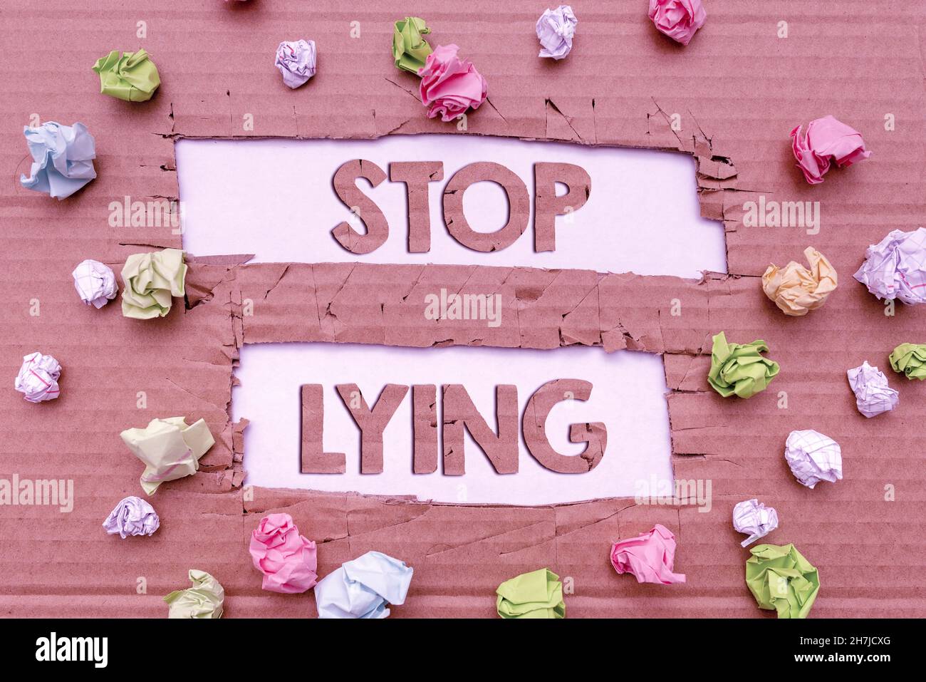 Conceptual display Stop Lying. Business showcase put an end on chronic ...