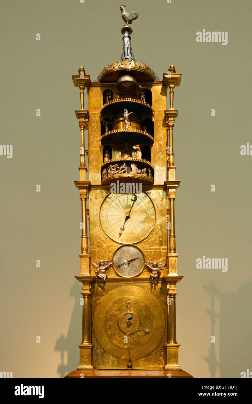 London, United Kingdom; March 16th 2011: Ancient clock in the British ...