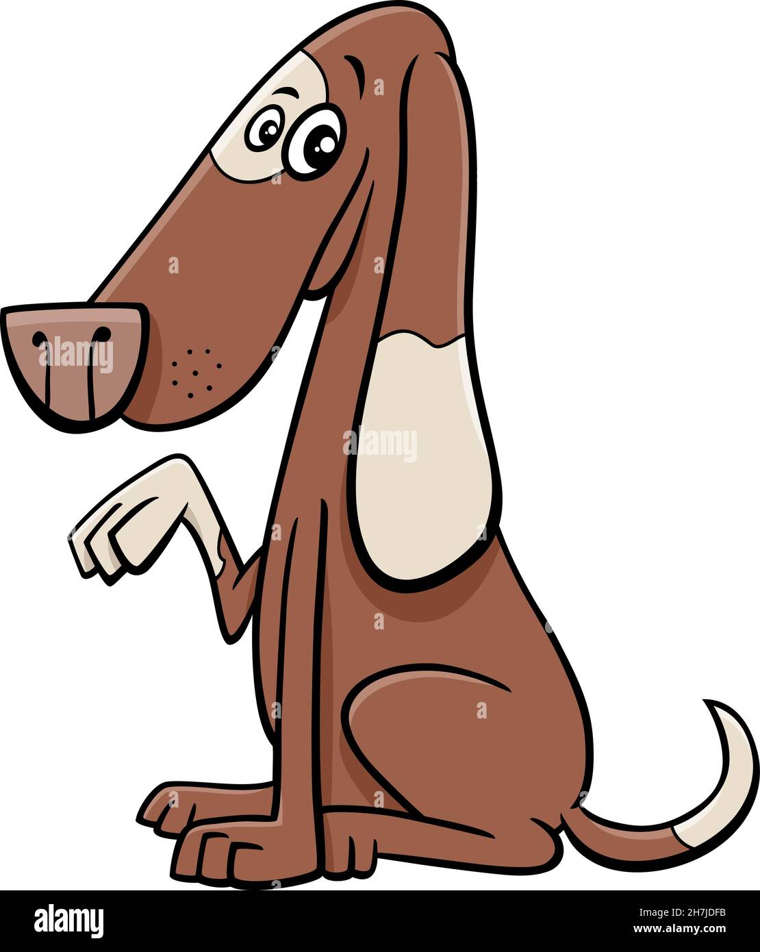 Cartoon illustration of cute spotted dog comic animal character Stock ...