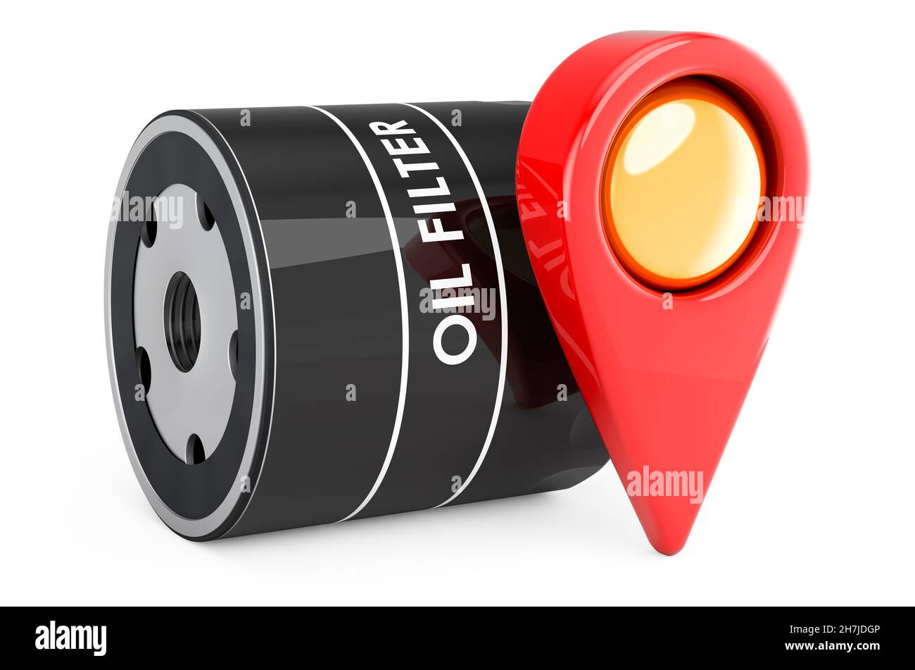 Car filter with map pointer. 3D rendering isolated on white background ...