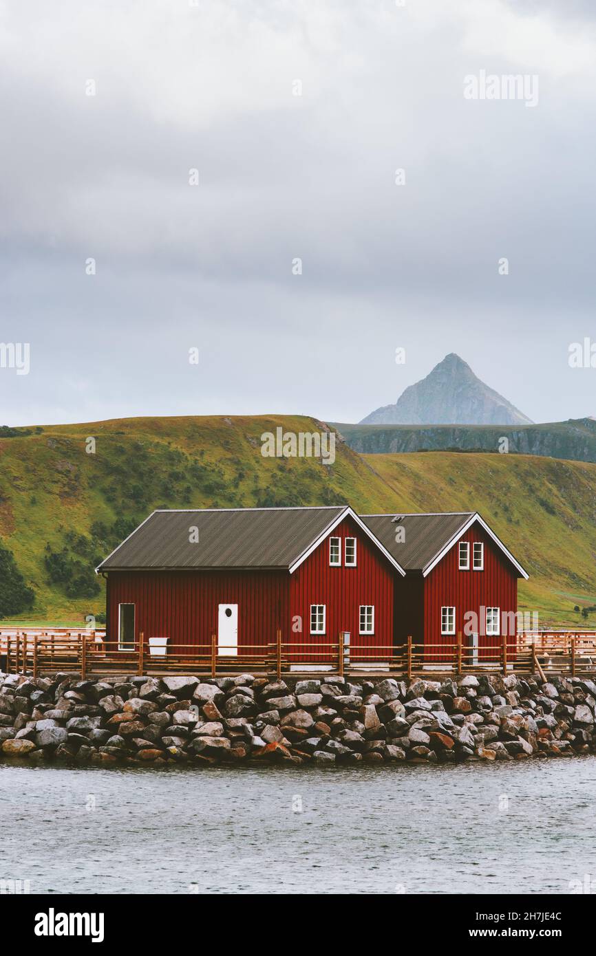 Red houses in Norway scandinavian landscape traditional wooden ...