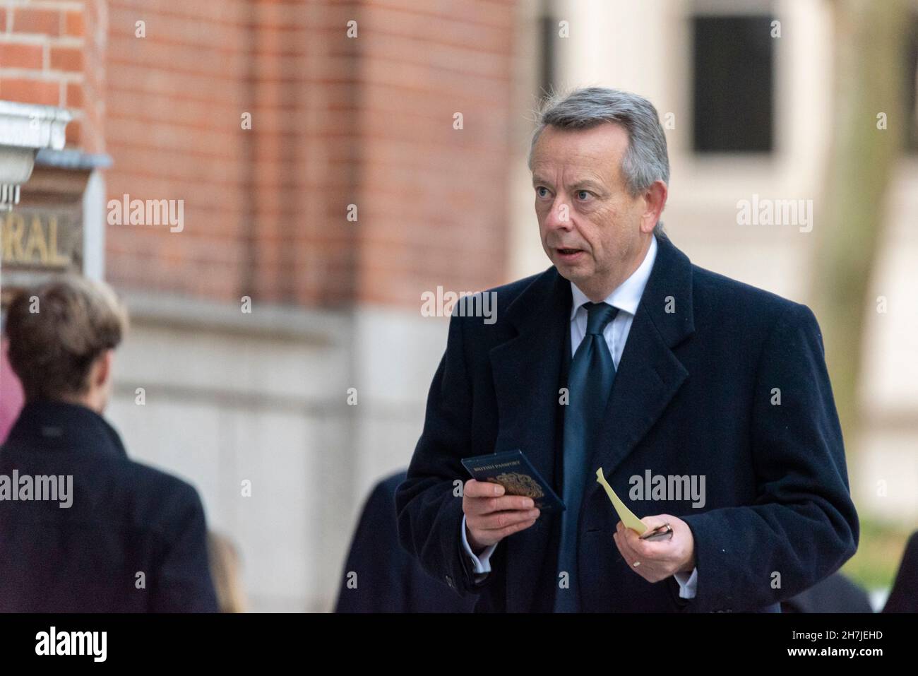 Mourner arriving for the funeral service requiem mass for murdered MP ...