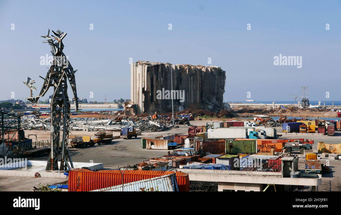 Beirut, Lebanon. 23rd Nov, 2021. A view of the port of Beirut, Lebanon ...