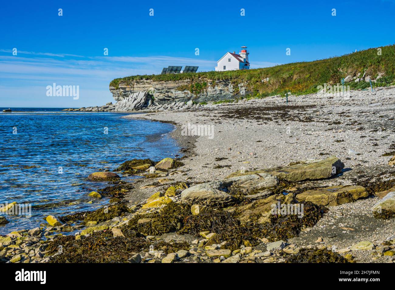 lighthouse and lighthouse keeper house on Ile aux Perroquets, one of ...