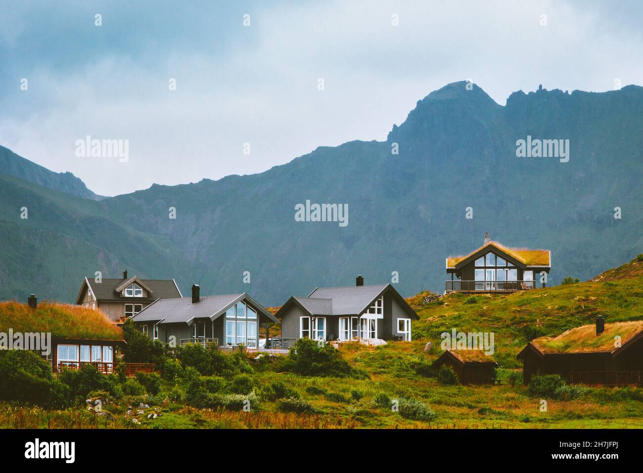 Cottage houses village traditional architecture cozy home in mountains ...