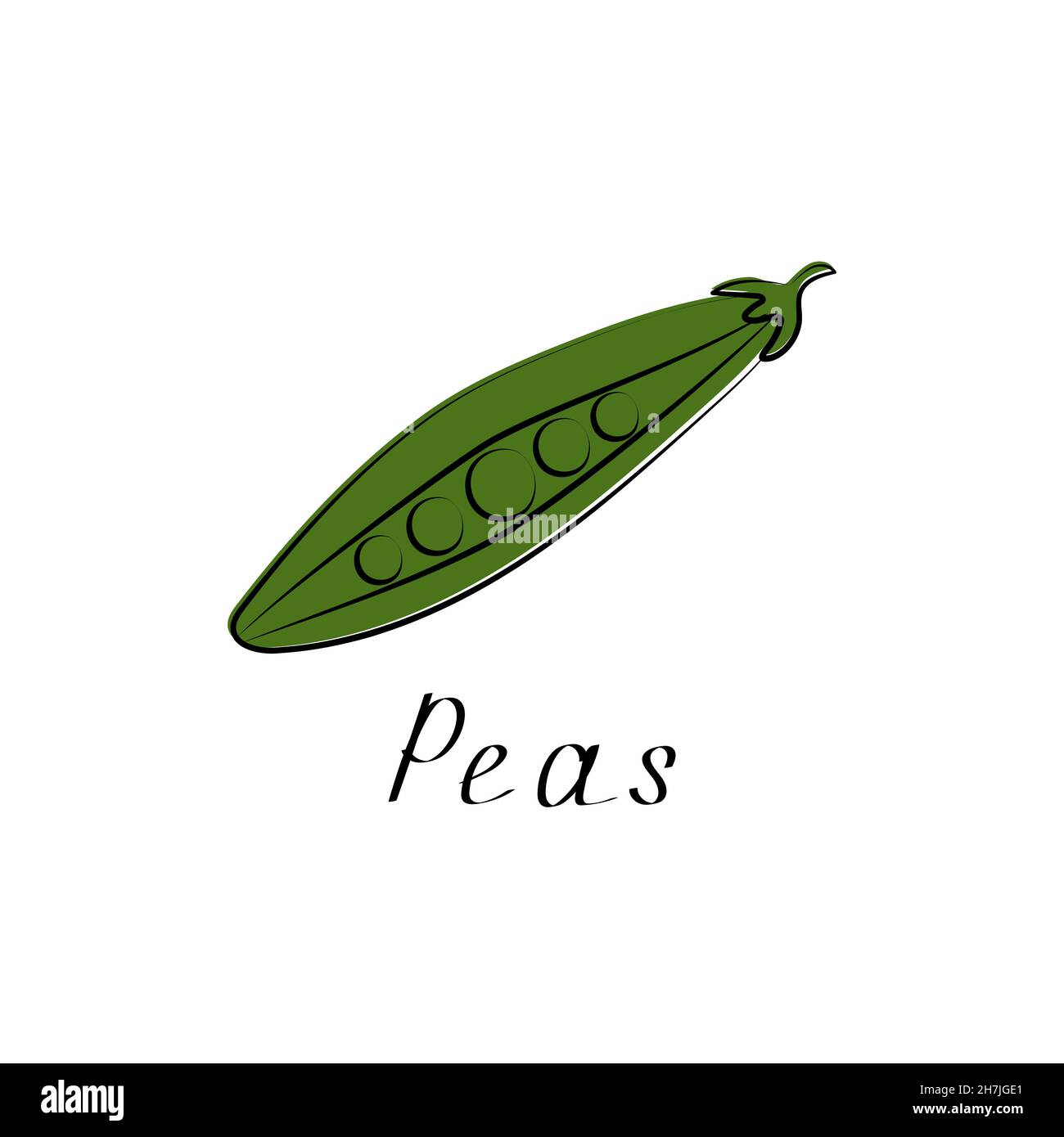 Green Seed Pea Pod Logo Illustration. Vector flat sign Stock Vector ...