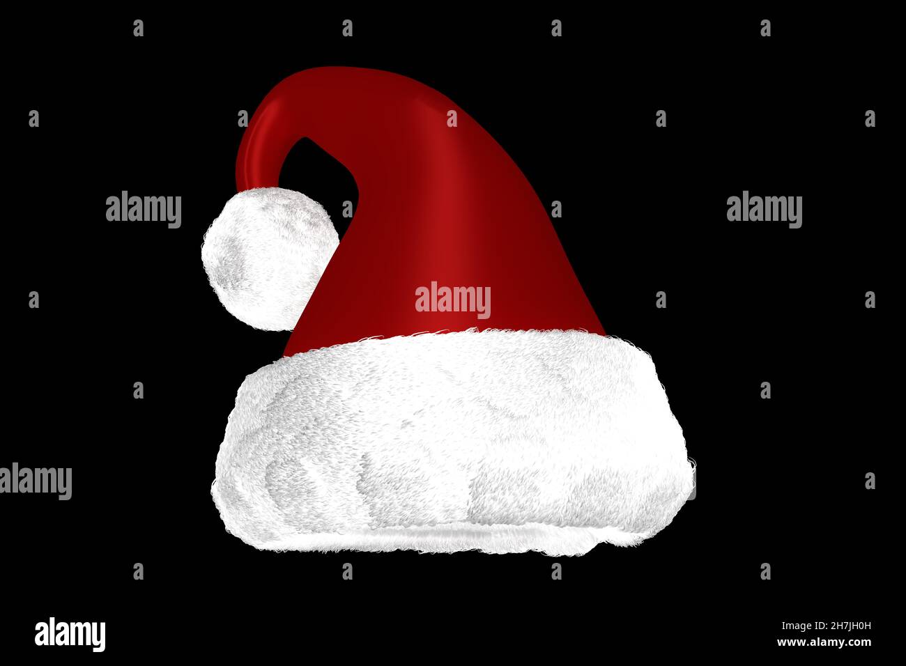 Santa Claus hat isolated on black background, 3d rendering Stock Photo ...