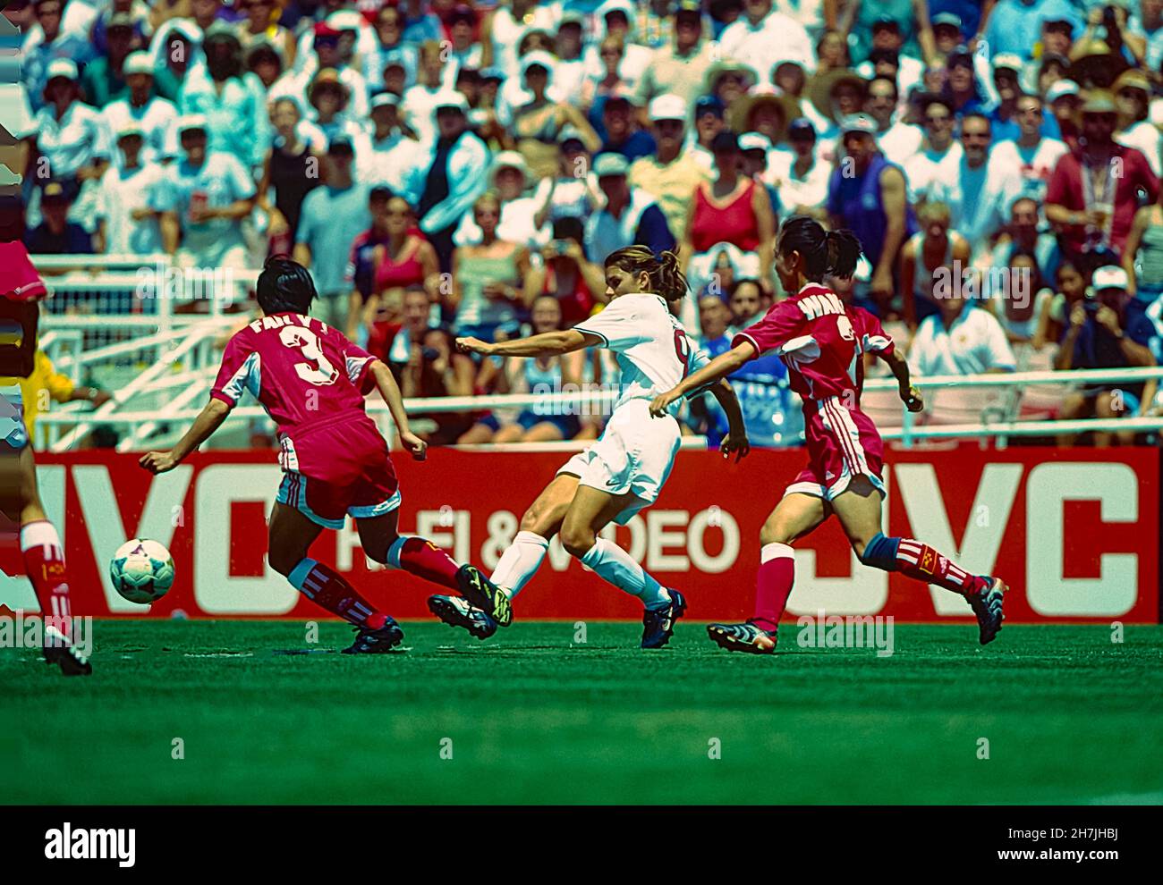Mia Hamm (USA) competing in the 1999 FIFA Women's World Cup Soccer ...