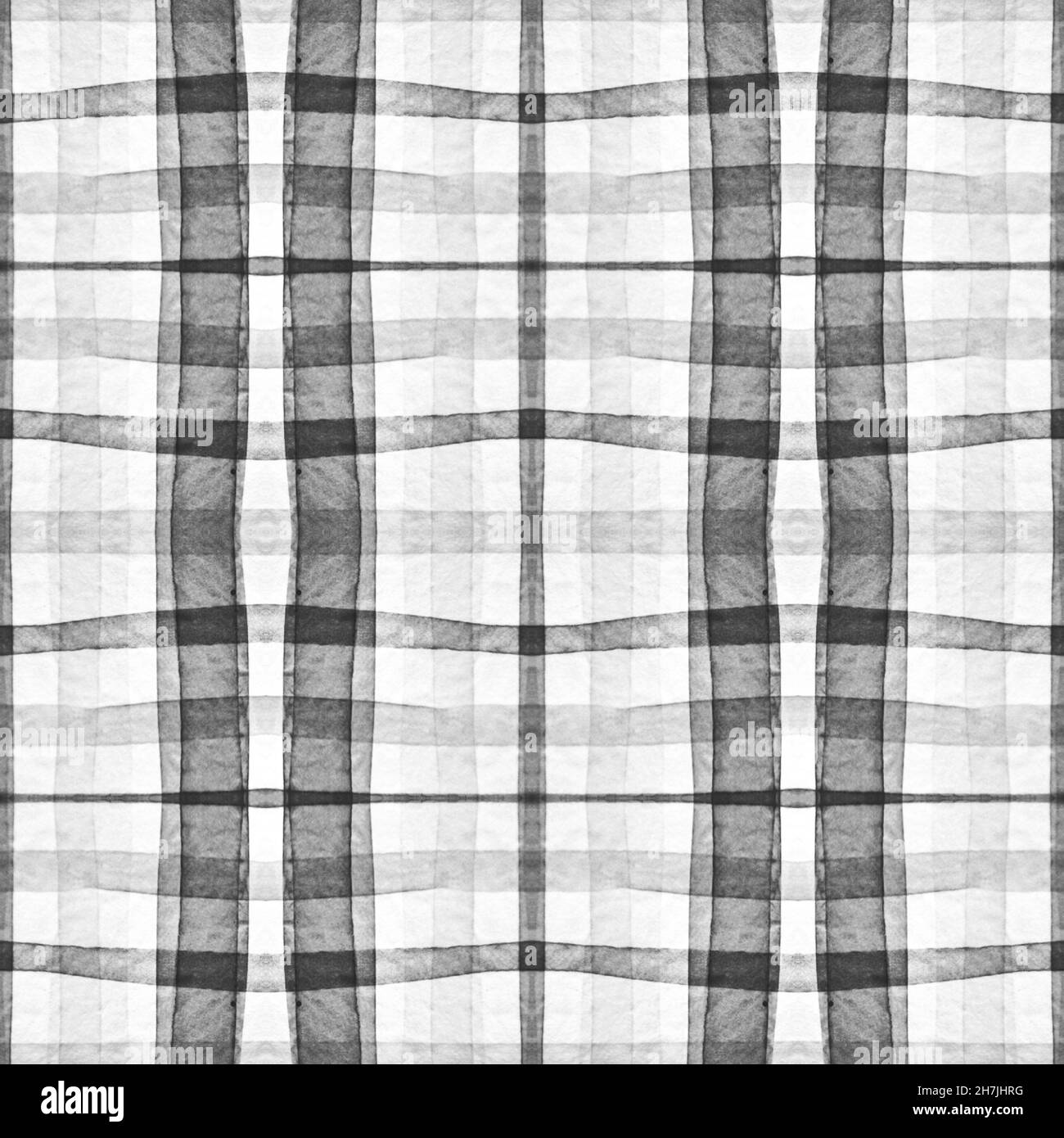 Black and White Scottish Check. Watercolour Stock Photo - Alamy