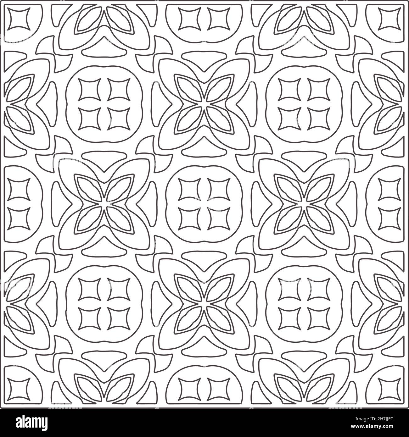 Seamless vector pattern in geometric ornamental style. Black pattern ...
