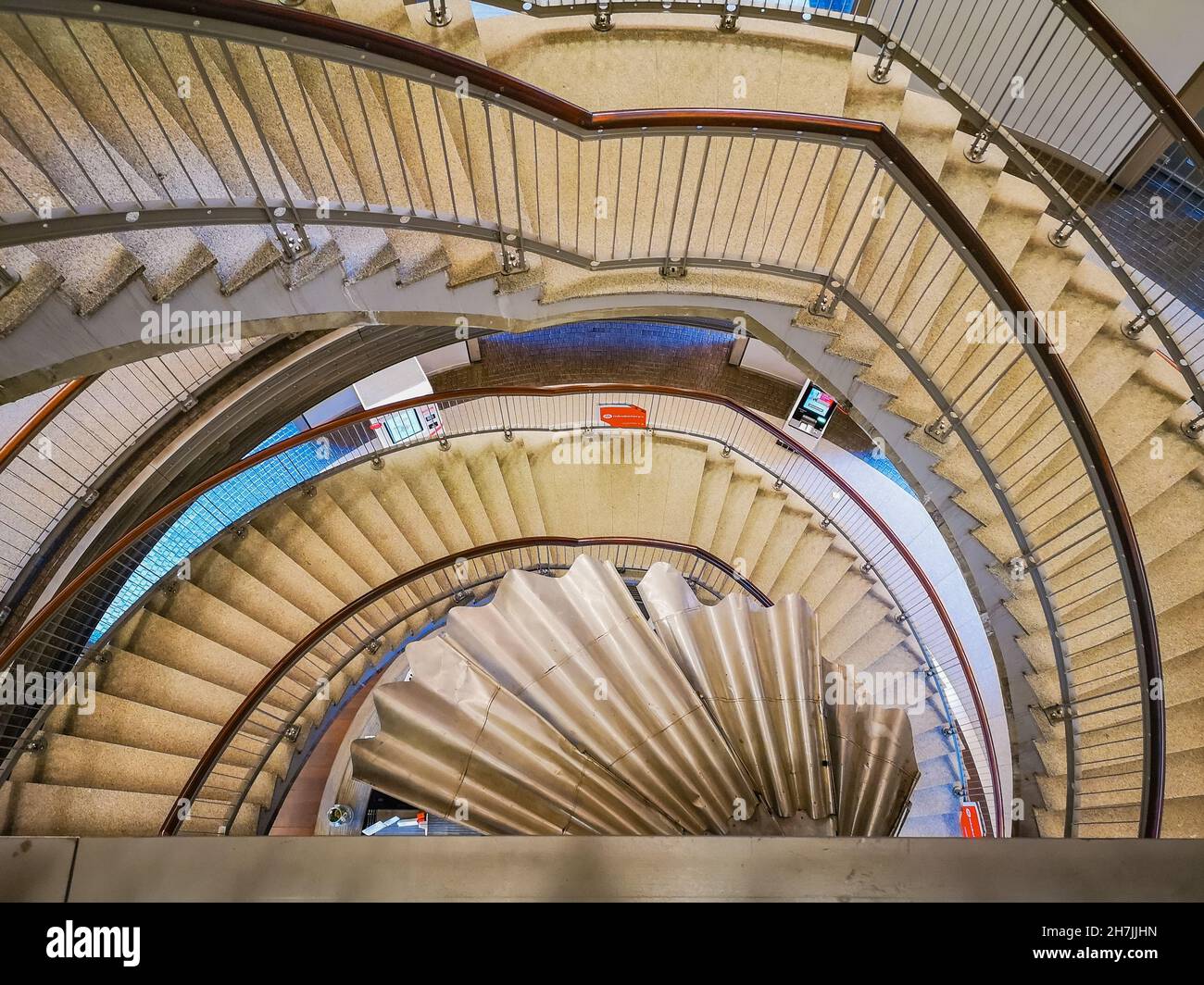 Poznan, Poland - October 2 2020: Half spiral stairs inside of Old ...