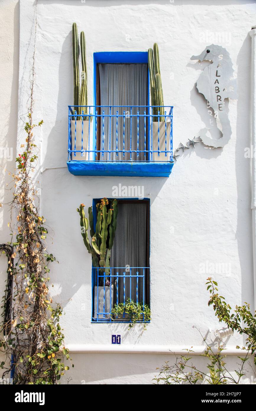 Abstract wall with colorful balconies Stock Photo - Alamy