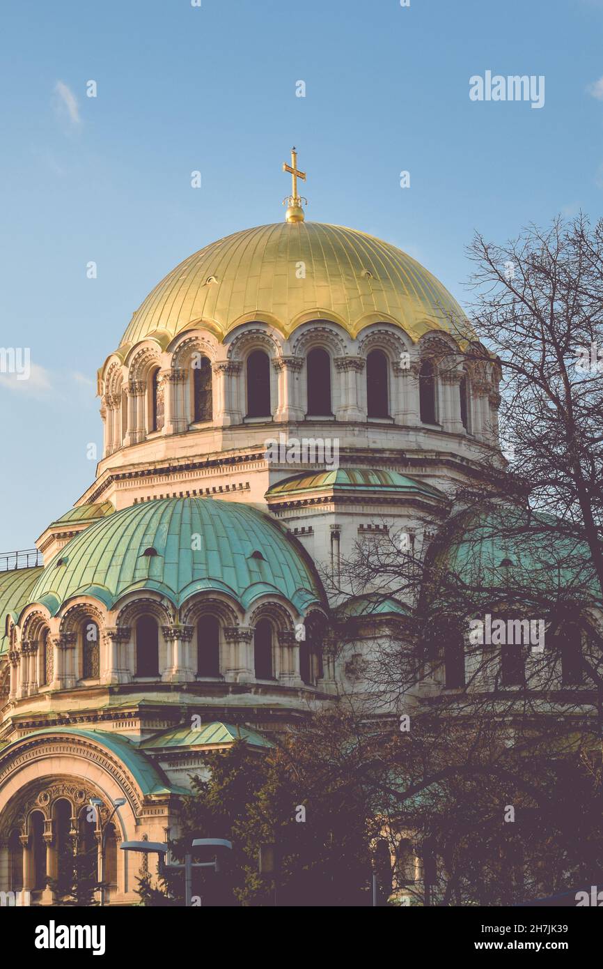 Alexander Nevsky cathedral Sofia, Bulgaria. Bulgarian Orthodox cathedral in the capital of ...
