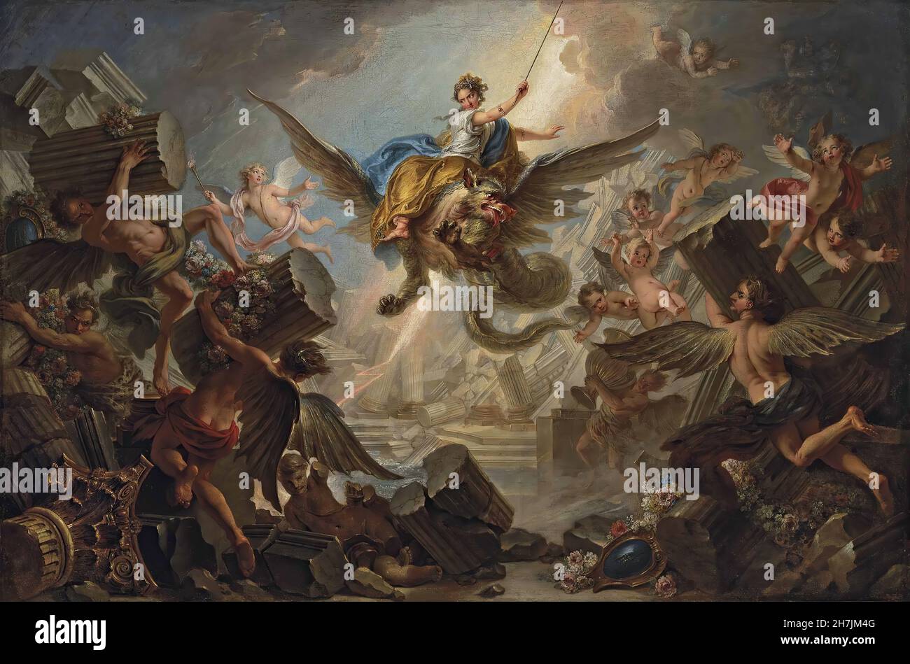 Charles-Antoine Coypel - The Destruction of the Palace of Armida Stock ...