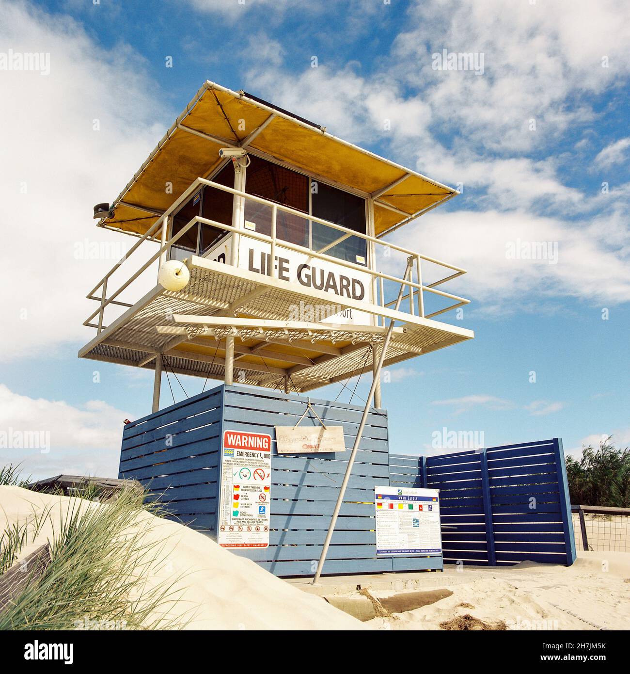 Lifeguards beach station or tower, South Stradbrooke Island, Queensland ...