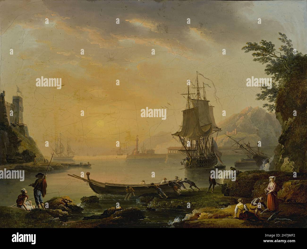 Circle of Claude-Joseph Vernet (1714-1789) - A mediterranean harbor ...