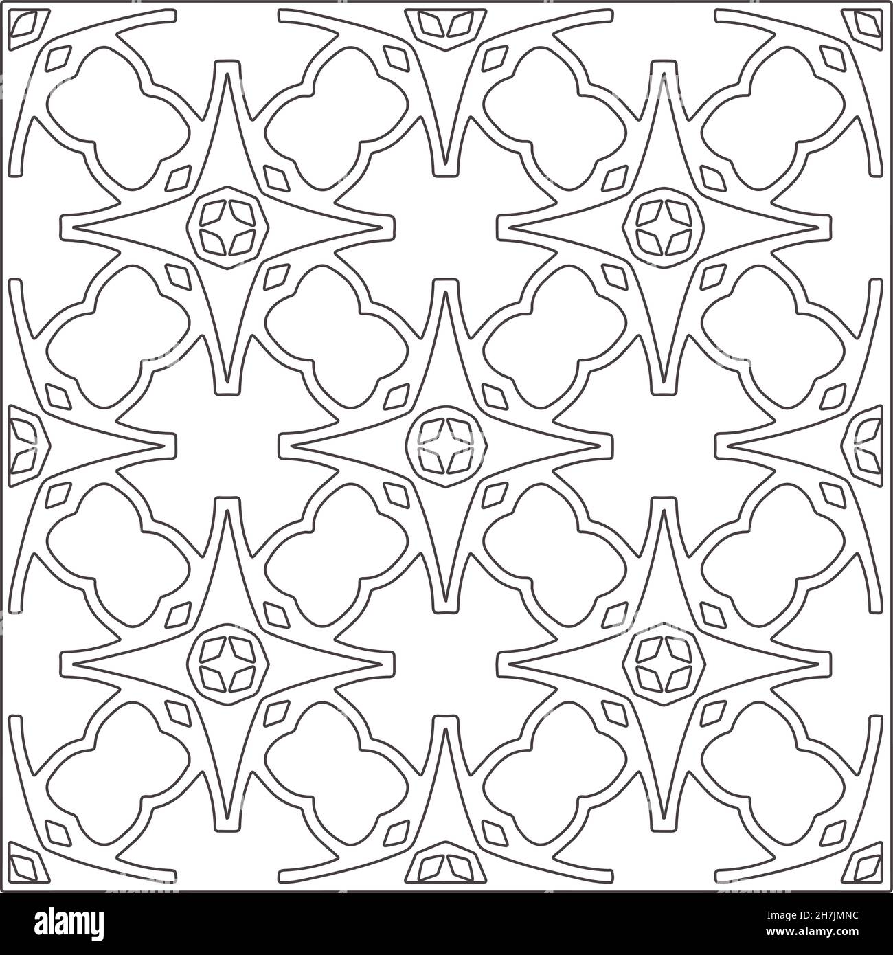Seamless vector pattern in geometric ornamental style. Black pattern ...