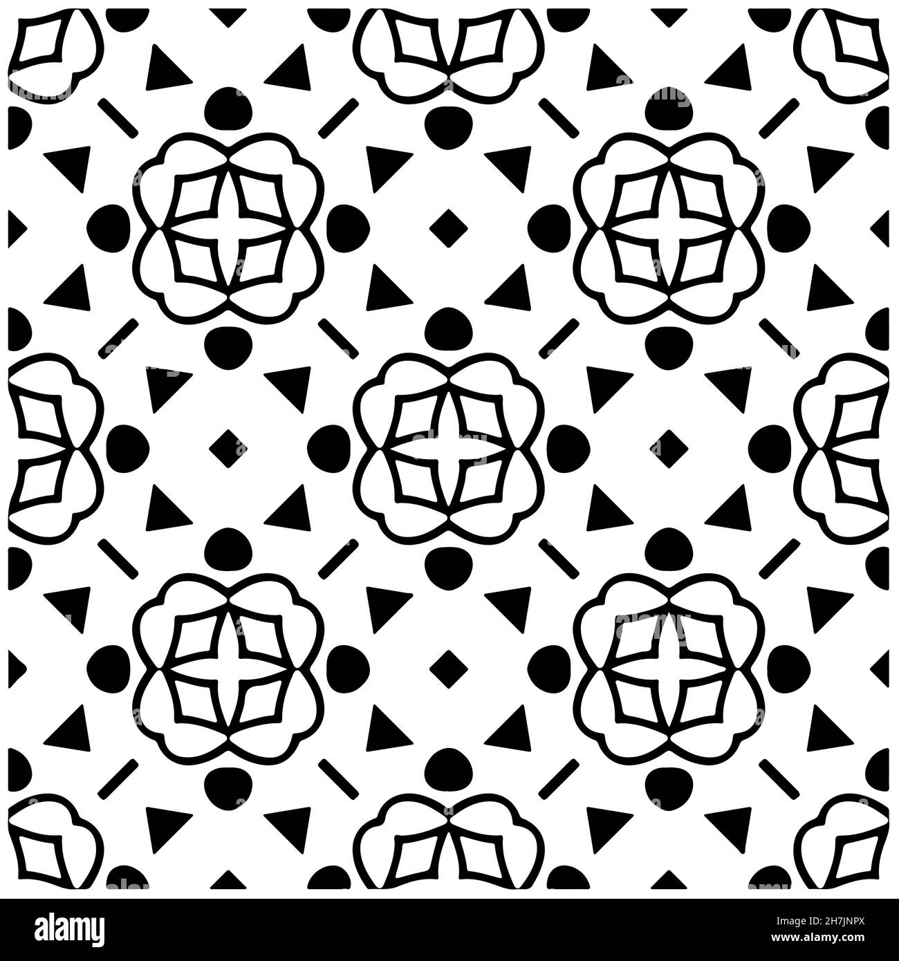 Vector pattern with symmetrical elements . Repeating geometric tiles ...