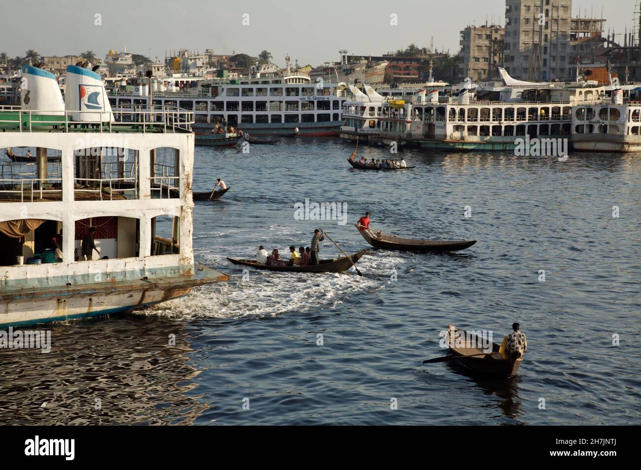 The Sadarghat Launch Terminal, on the bank of Buriganga, is the busiest ...