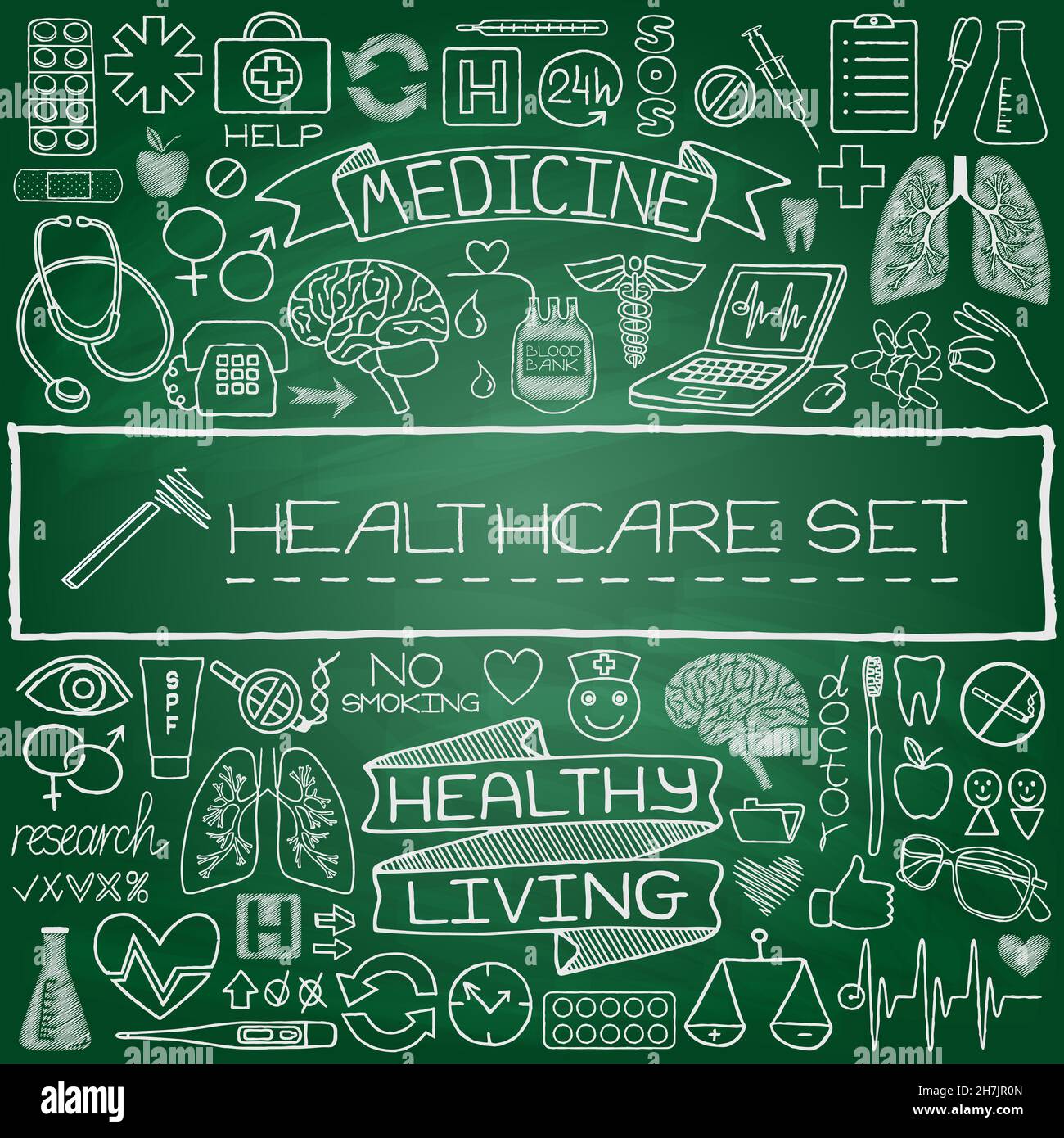 Hand drawn medical set of icons Stock Vector Image & Art - Alamy