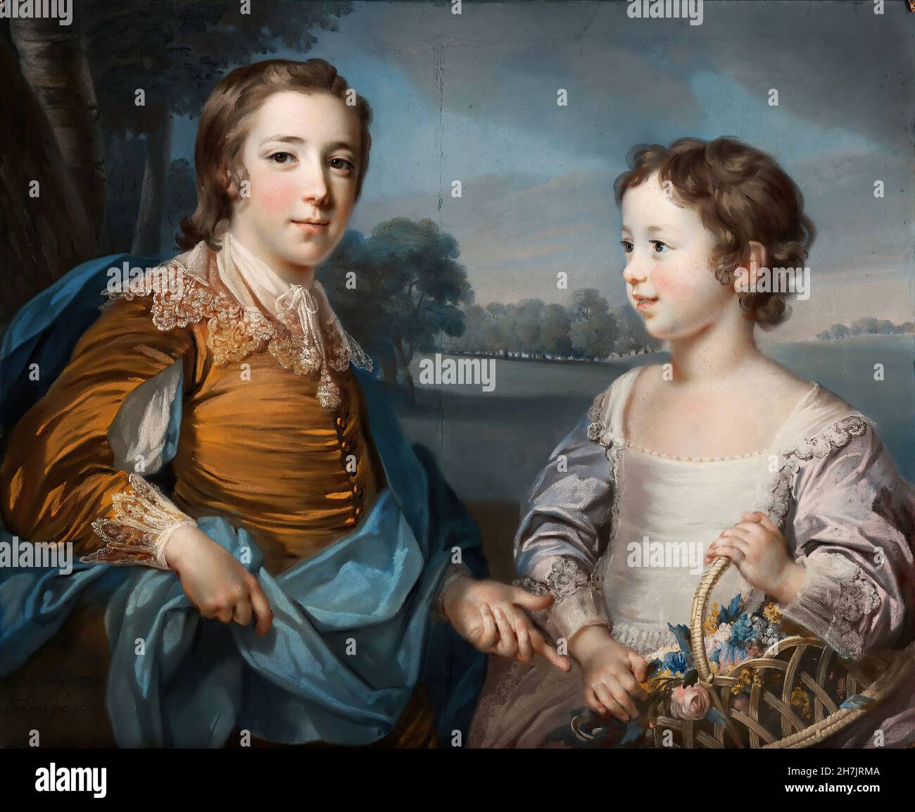 Francis Cotes (1726-1770) - Portrait of Joseph Gulston and His Brother ...