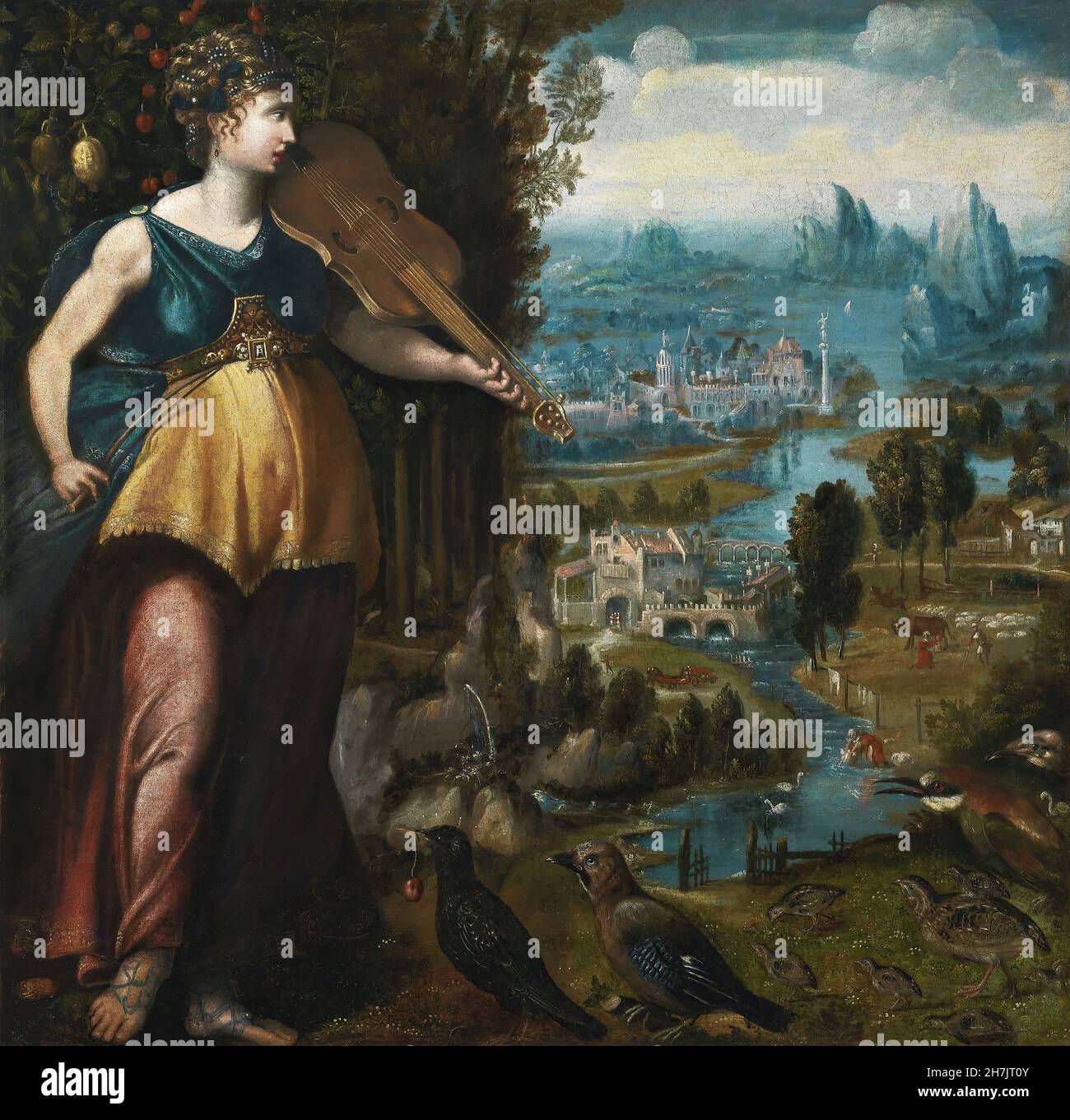 Franco-Flemish School (16th century) - Allegory of Music Stock Photo ...