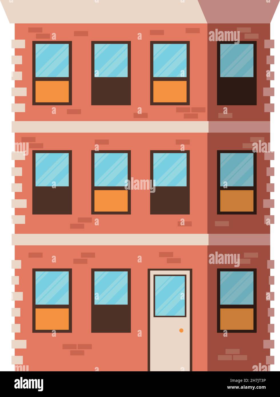 great orange building over white Stock Vector Image & Art - Alamy