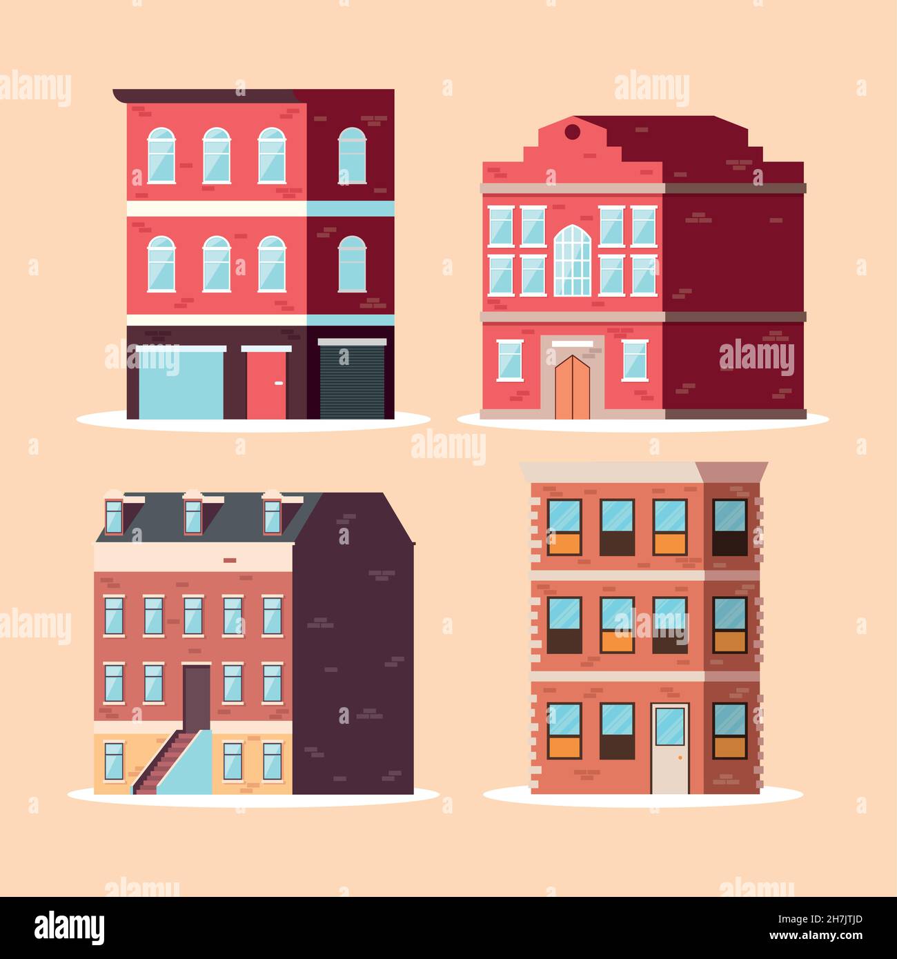 set of four great buildings Stock Vector Image & Art - Alamy