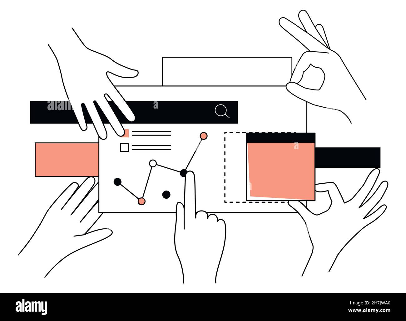 Many hands working Stock Vector Image & Art - Alamy