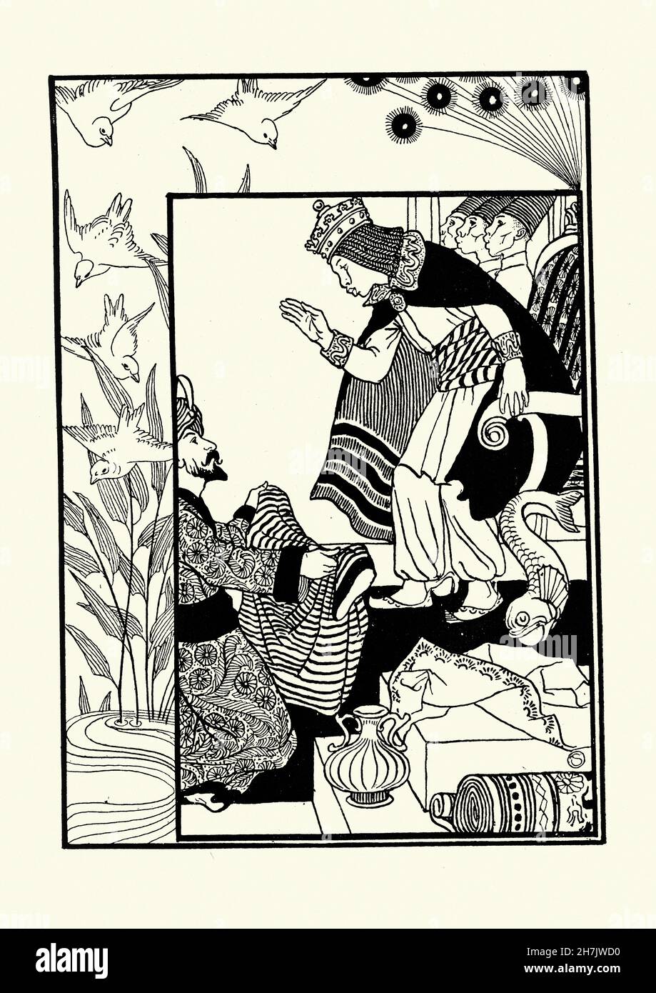 Vintage illustration from Sinbad the Sailor and Ali Baba and the Forty ...