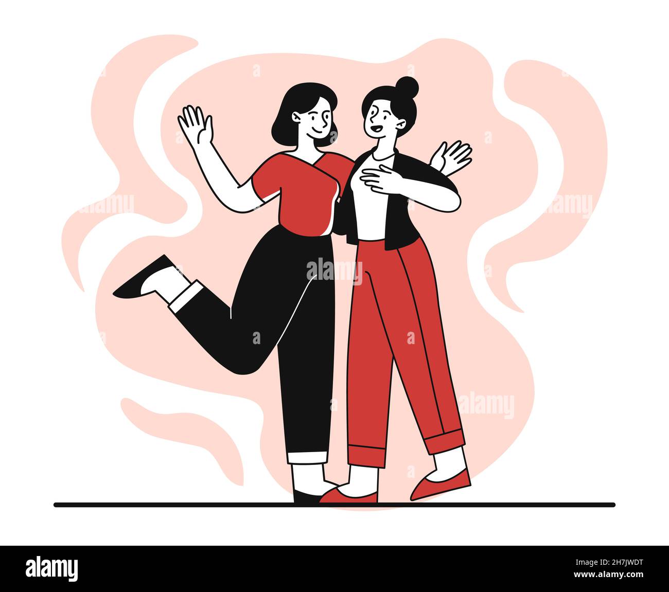 Friend hug concept Stock Vector Image & Art - Alamy