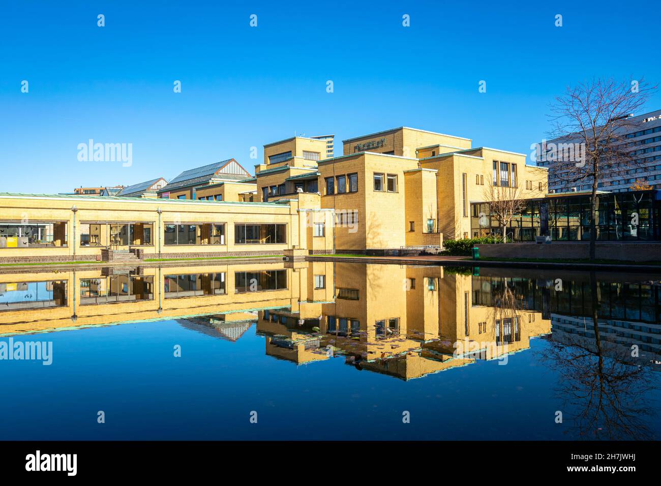 Stunning view of Museum of Arts (Dutch: Kunstmuseum) in the city of The ...